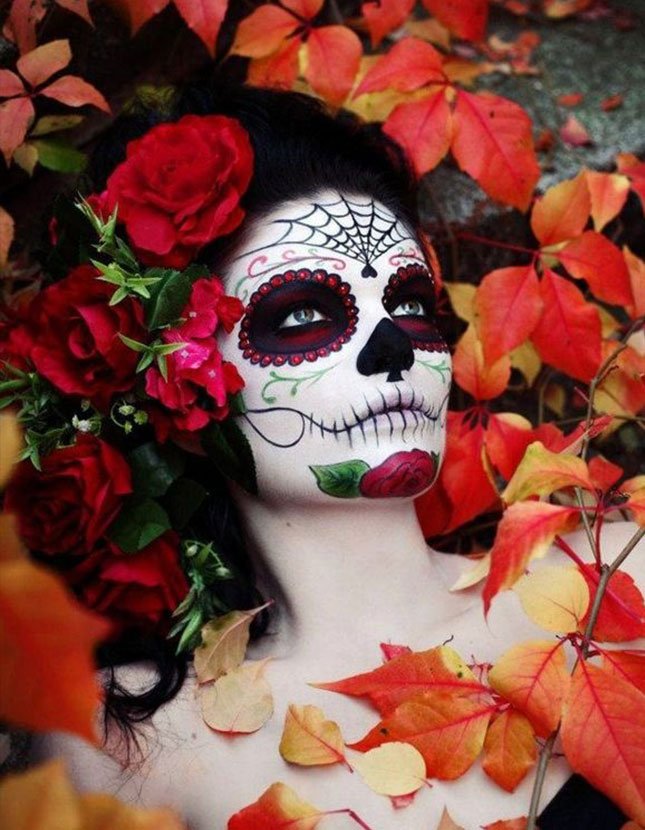 41 Beautiful & Colorful Sugar Skull Halloween Makeup Ideas